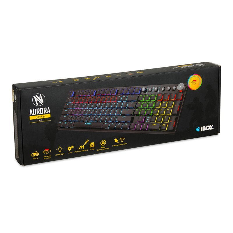 I-BOX AURORA K-6 WIRED / WIRELESS LOW PROFILE GAMING MECHANICAL ...